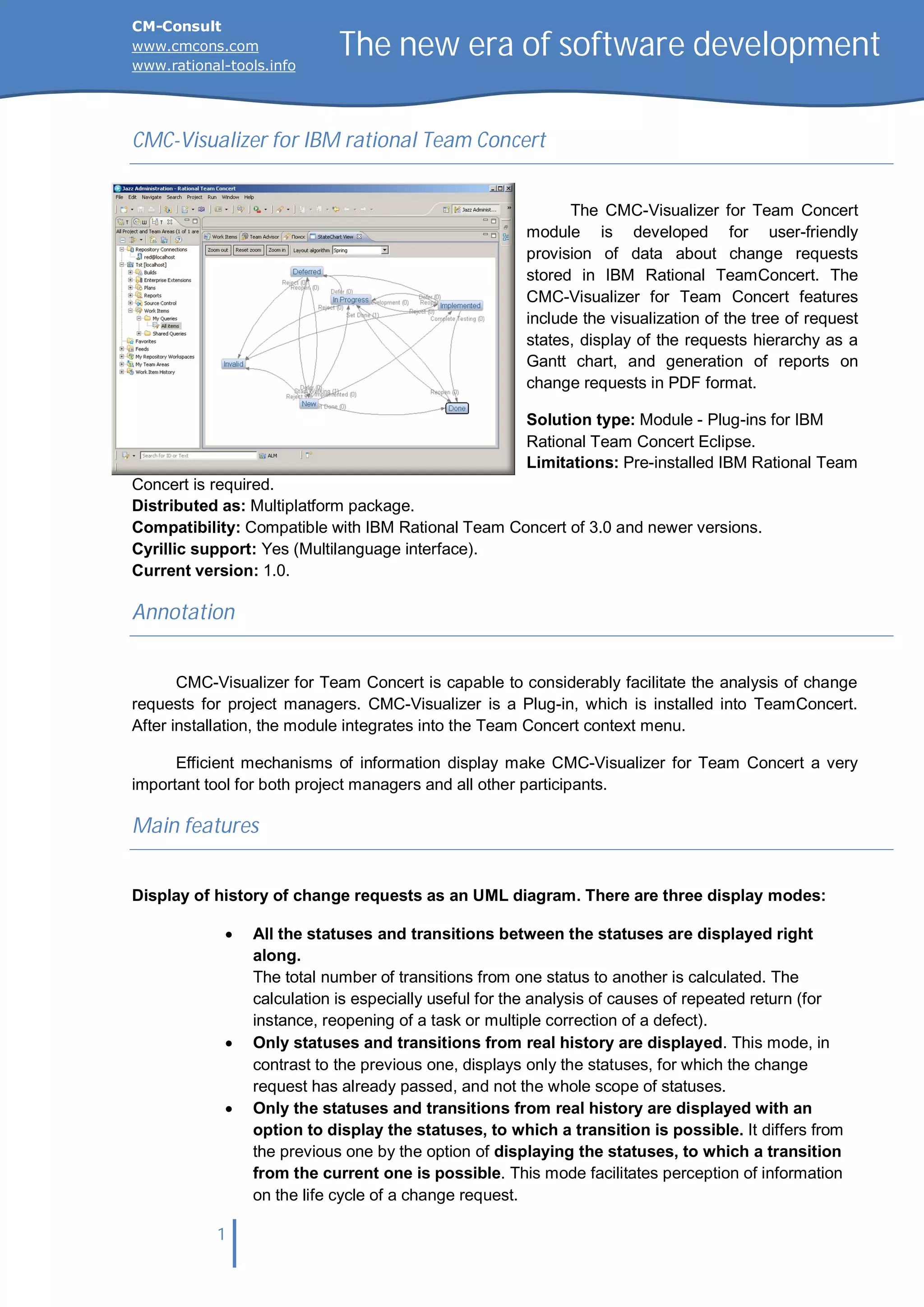 CMC-Visualizer for IBM Rational Team Concert | PDF