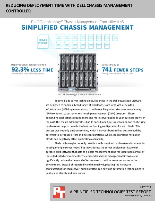 Reducing deployment time with Dell Chassis Management Controller | PDF