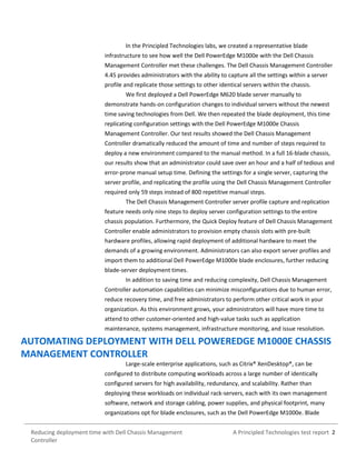 Reducing deployment time with Dell Chassis Management Controller | PDF