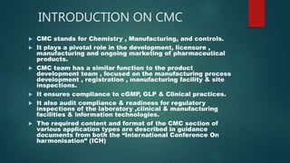 Cmc and post regulatory | PPTX