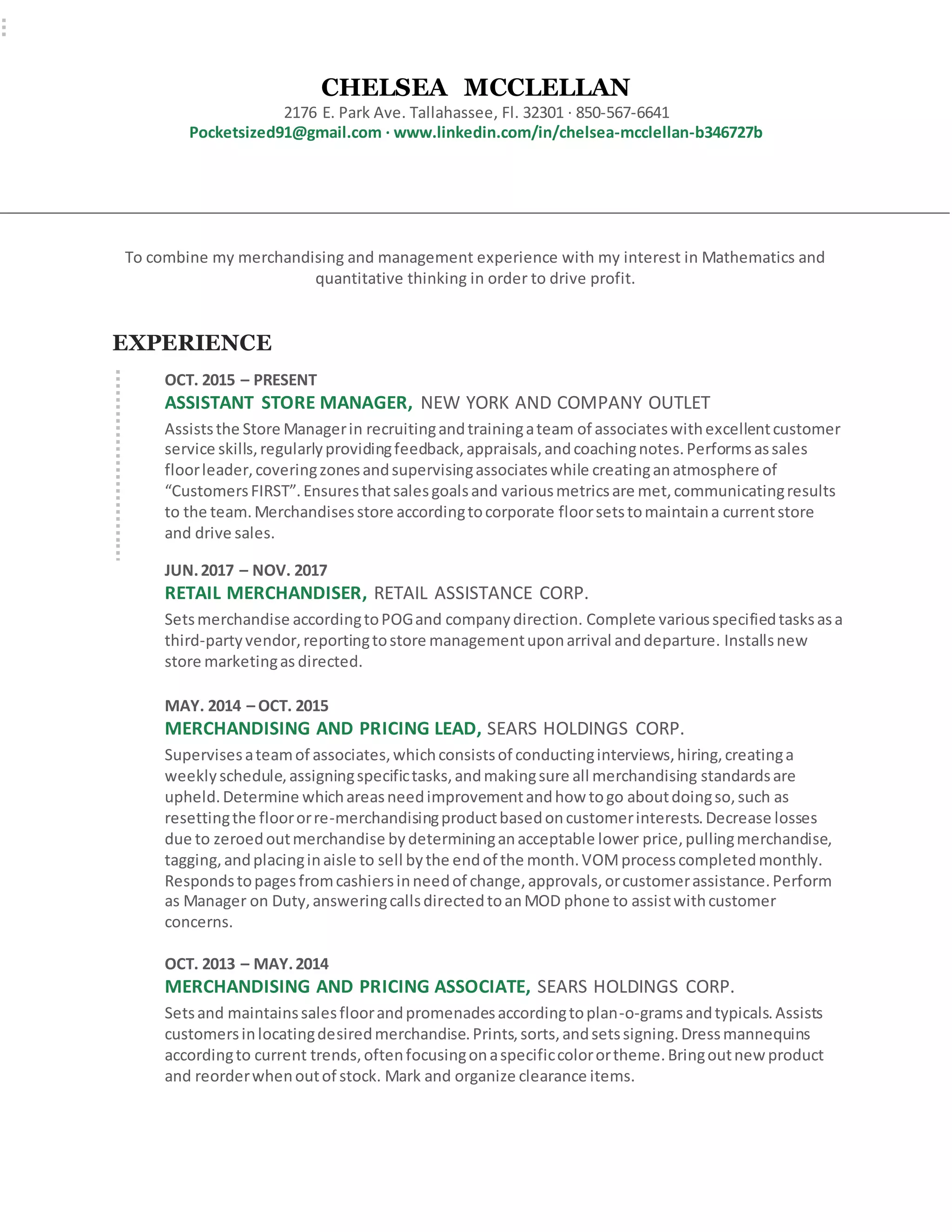 Chelsea McClellan Resume | PDF