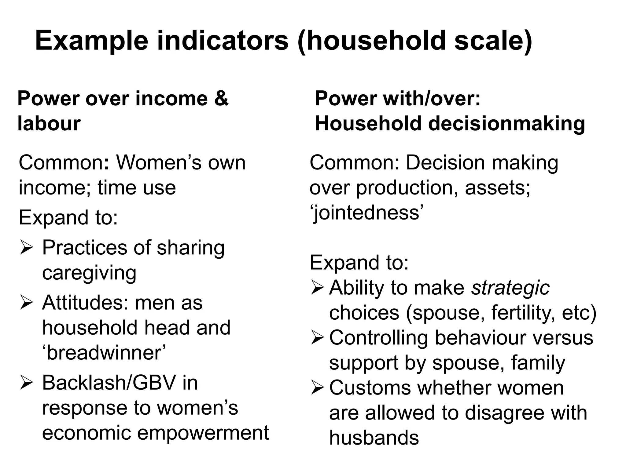 Measuring gender transformative change: Frameworks, Characteristics ...
