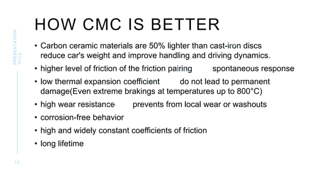 CMC for braking system in AUTOMOBILES.pptx | Physics | Science