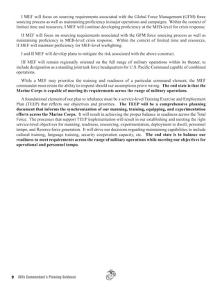 Commanant Marine Corps' Planning 2015 Planning Guidance | PDF
