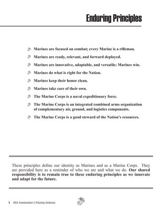 Commanant Marine Corps' Planning 2015 Planning Guidance | PDF
