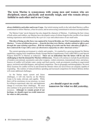 Commanant Marine Corps' Planning 2015 Planning Guidance | PDF