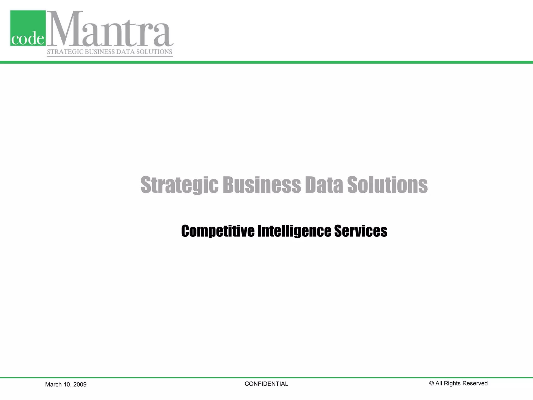 Competitive Intelligence Services | PPT