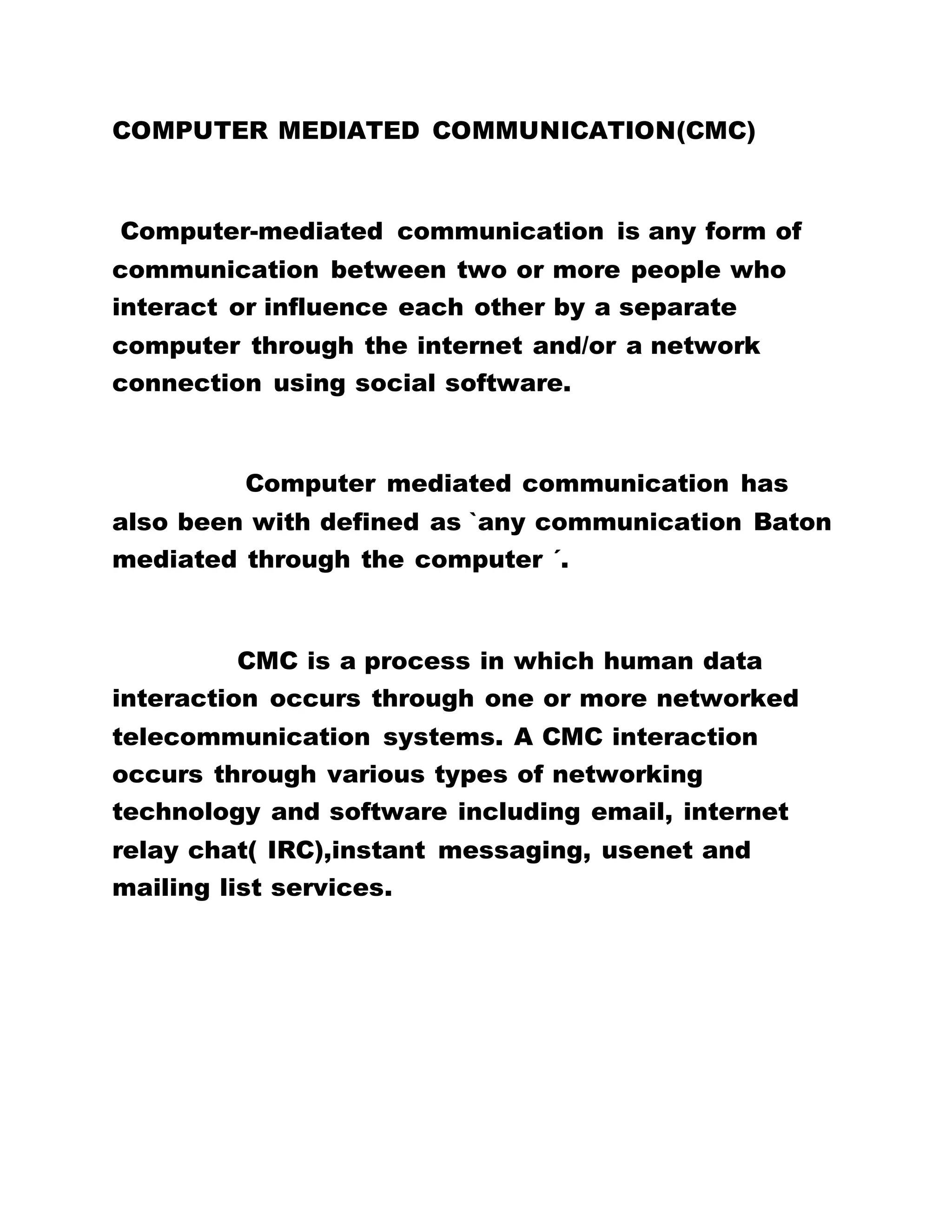 Cmc in education | DOCX