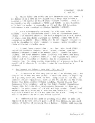 CMC Instruction OPNAVINST1306.2F (1Apr2011) | PDF