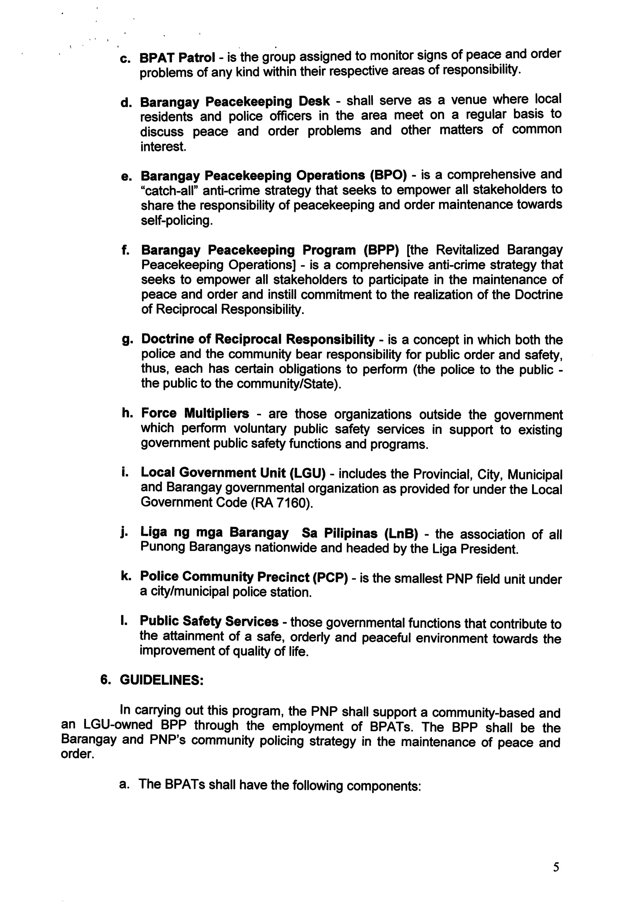 PNP MC 2015-009 - REVITALIZED BARANGAY PEACEKEEPING OPERATIONS | PDF