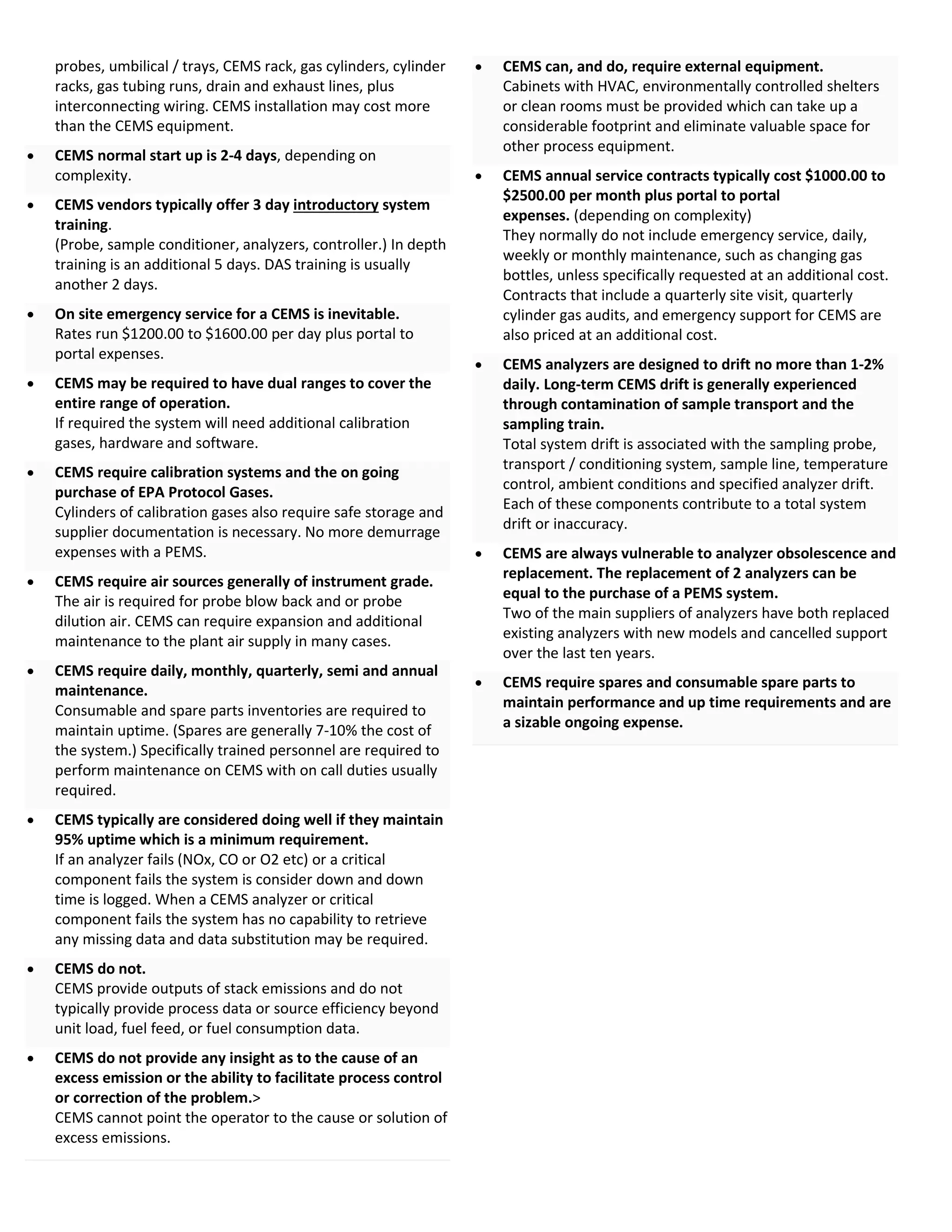 Comparison of PEMS and CEMS | PDF
