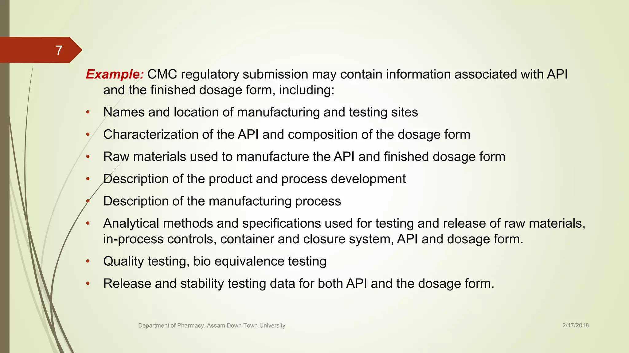 Cmc, post approval and regulation | PPTX