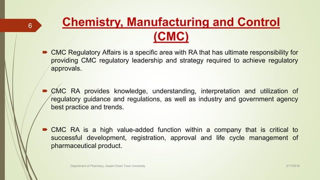 Cmc, post approval and regulation | PPTX | Pharmaceutical Industry ...