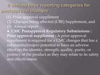 Cmc postapproval regulatory affairs (ppt) | PPTX