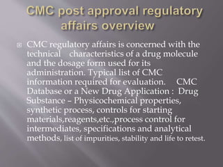 Cmc postapproval regulatory affairs (ppt) | PPTX