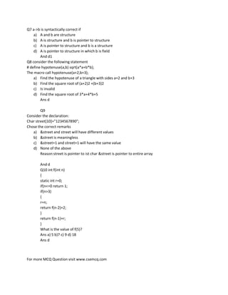 C mcq practice test 2 | PDF