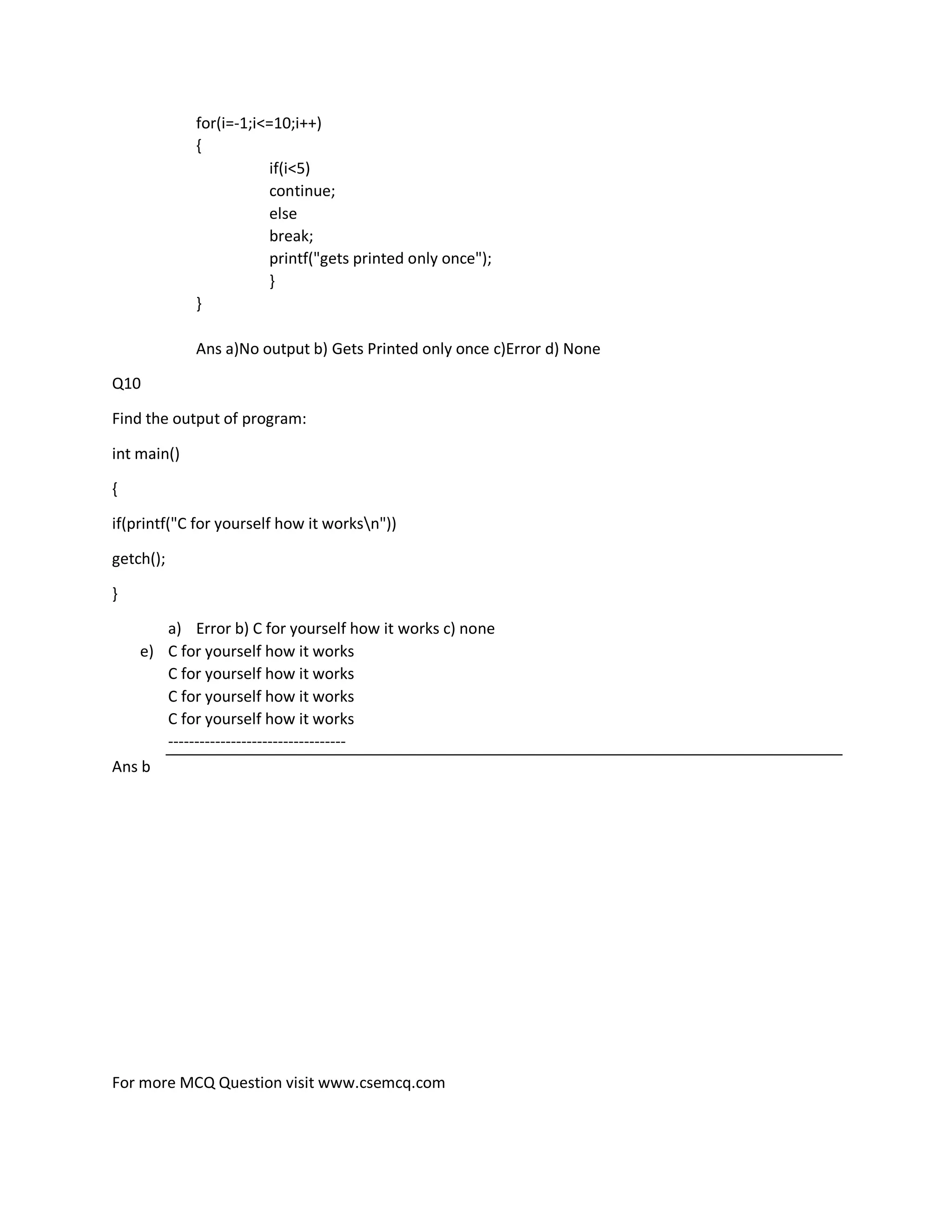C Mcq Practice Test 1 Pdf Programming Languages Computing