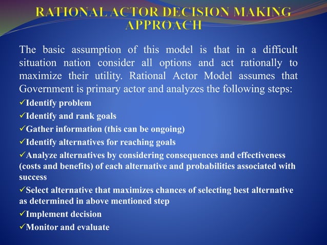 CUBAN MISSILE CRISIS AND RATIONAL ACTOR MODEL | PPTX