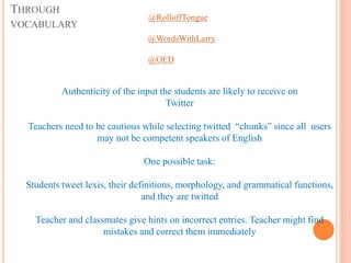 Twitter as a tool to learn languages | PPTX