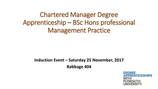 Chartered Manager Degree Apprenticeship: Introduction by Programme ...