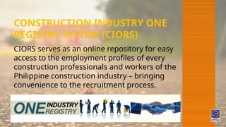 Construction Manpower Development Foundation (CMDF) Programs and ...