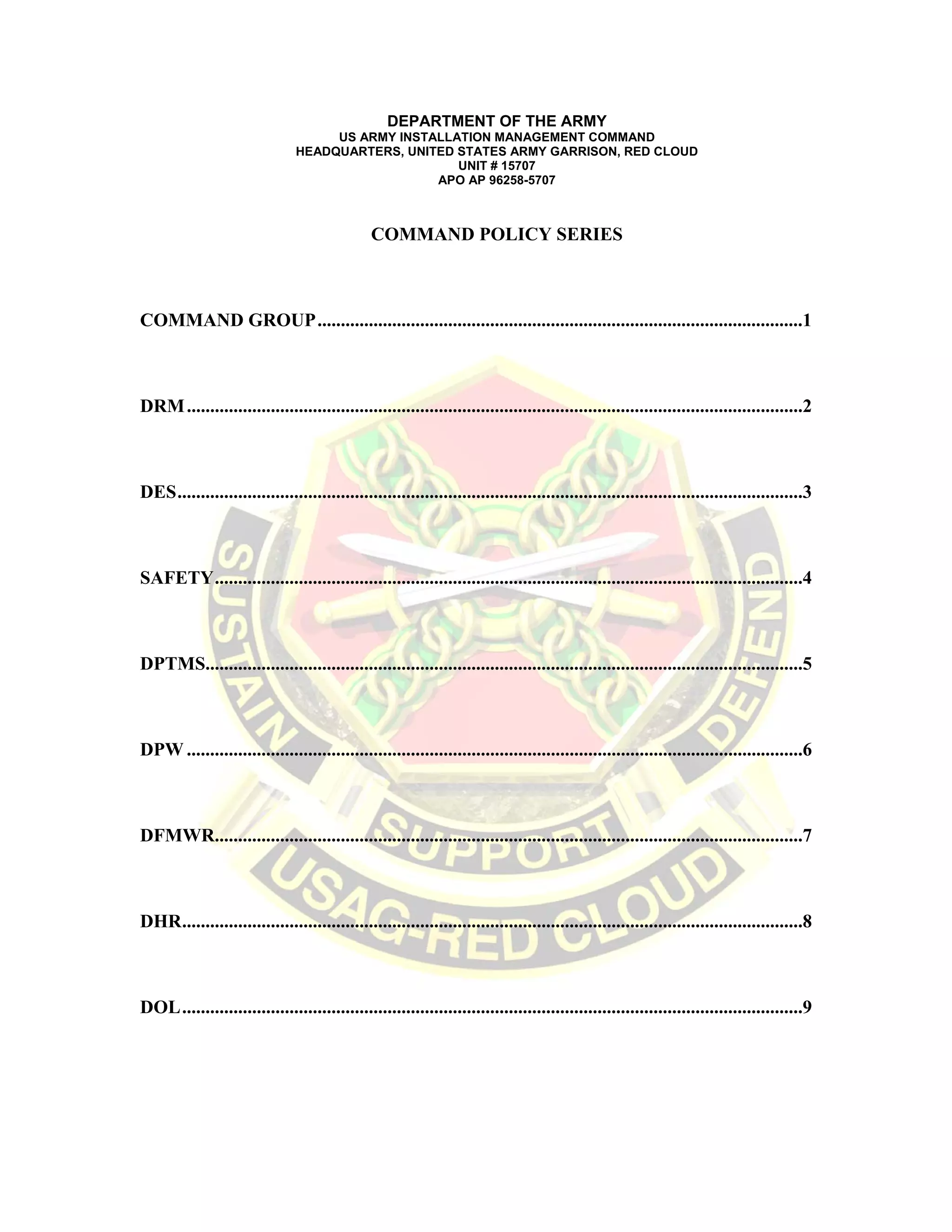 Command Policy Series | PDF