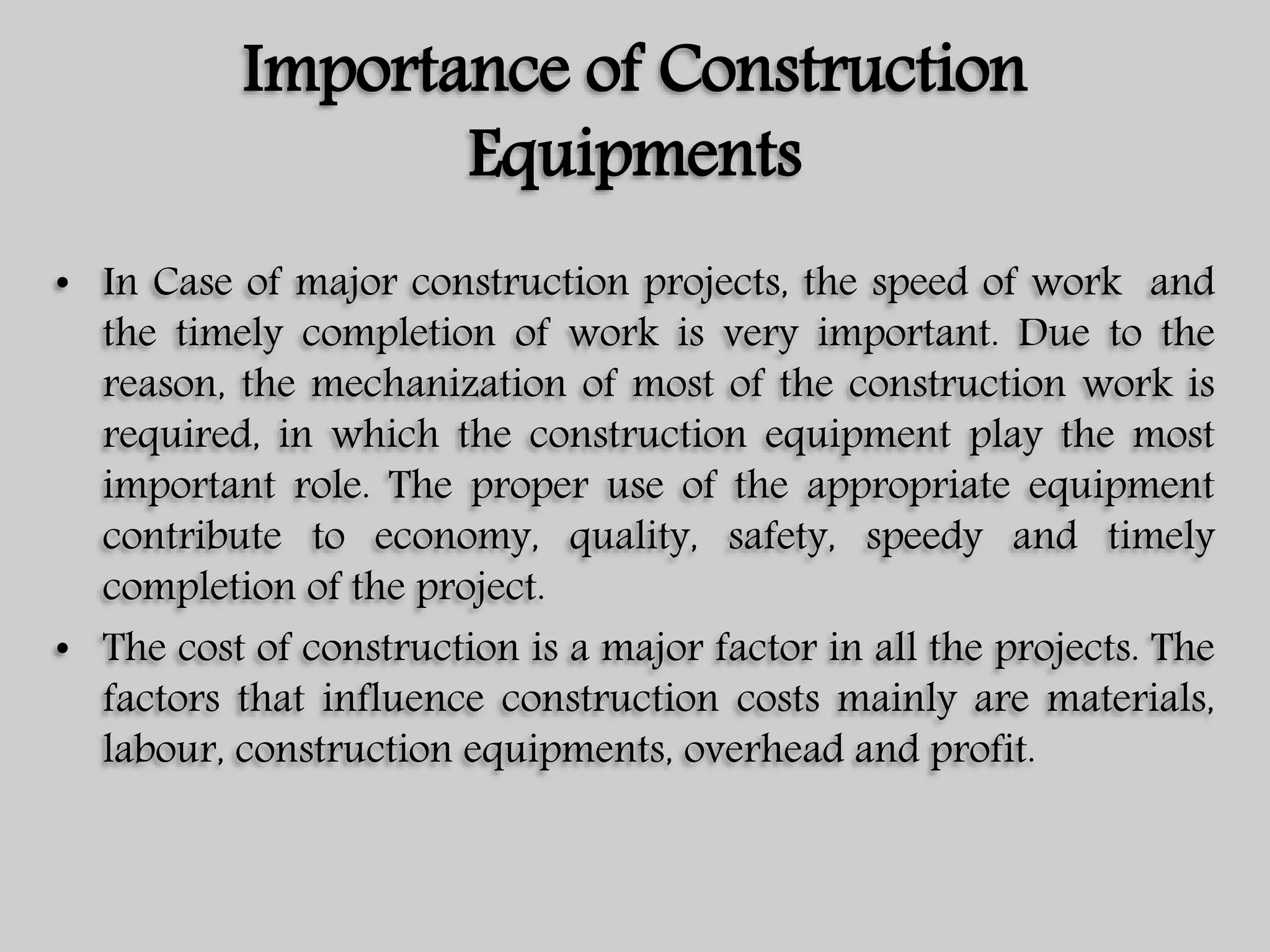 Construction Management & Equipments | PPTX