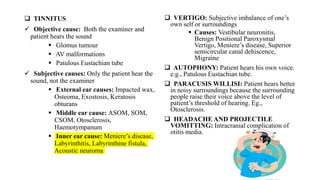 Clinical features of Ear nose and throat | PPTX