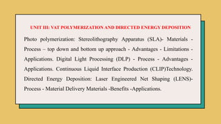 CME 339 - Unit-III.pdf about additive manufacturing | PDF