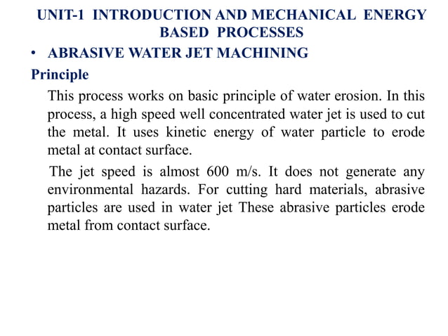 Non traditional Machining process- Vth sem | PPT