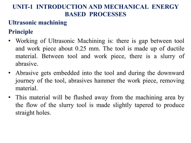 Non traditional Machining process- Vth sem | PPT
