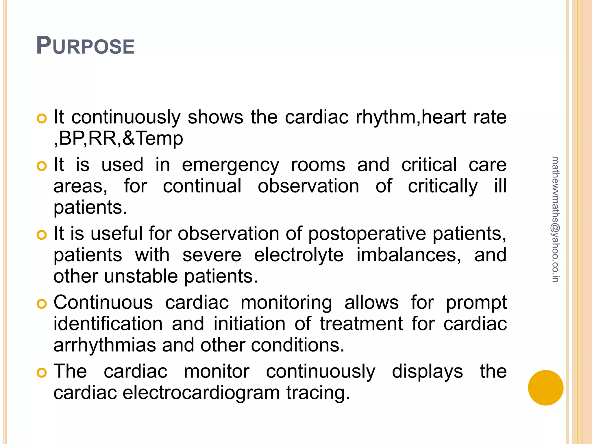 Cardiac monitoring & ECG | PPTX