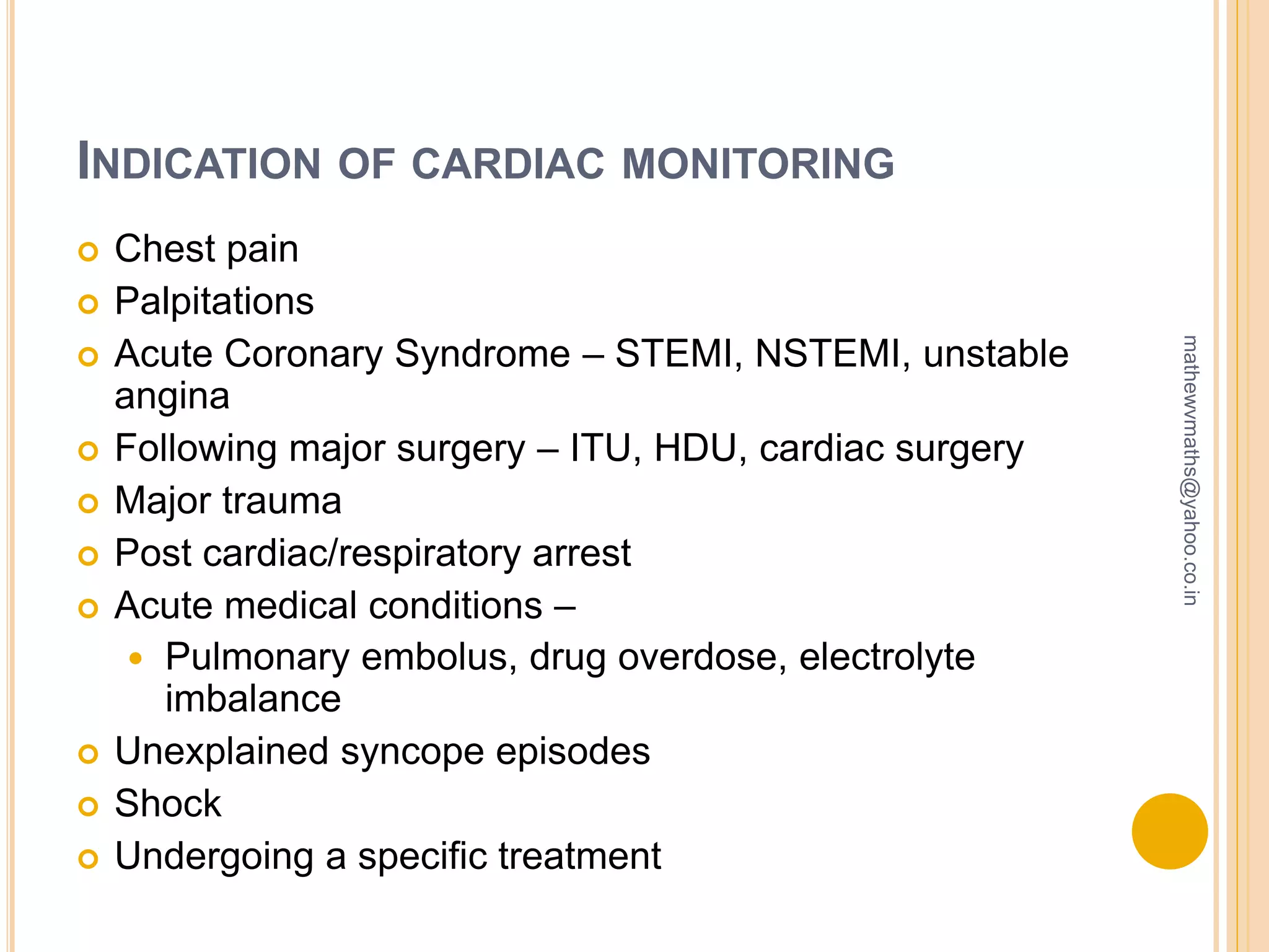 Cardiac monitoring & ECG | PPTX