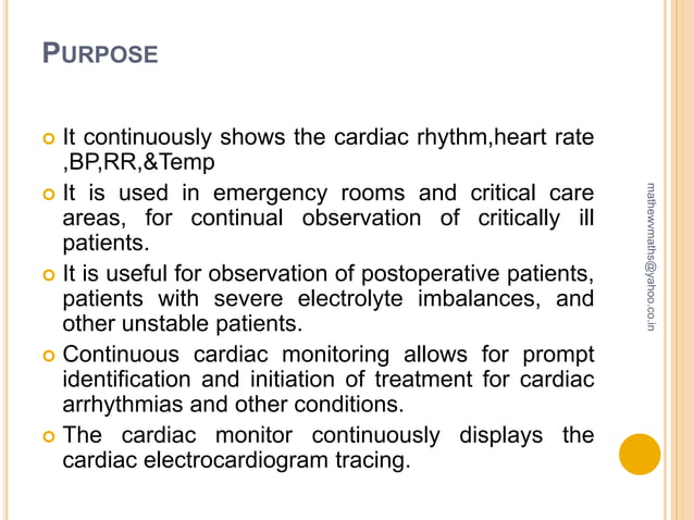 Cardiac monitoring & ECG | PPTX