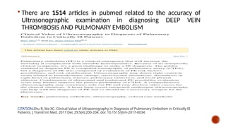 pulmonary embolism diagnosis and management | PPT