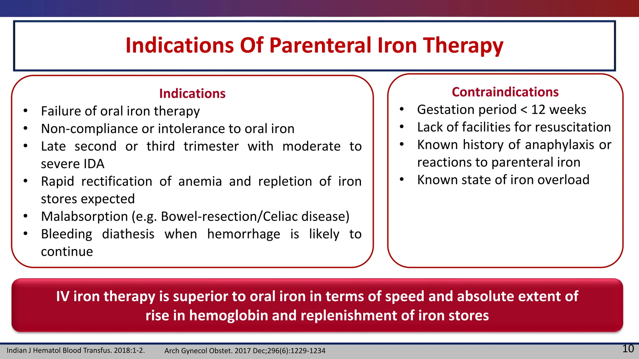 IRON DEFICIENCY ANEMIA OVERVIEW WITH FOCUS ON PARENTRAL IRON THERAPY ...