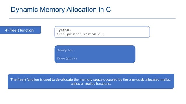 Dynamic Memory Allocation In C | PPTX | Programming Languages | Computing