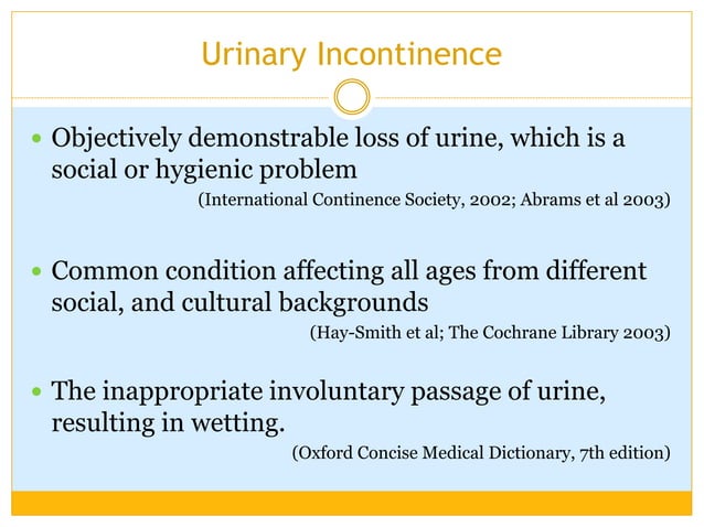 Woman Health Incontinenceandpelvic Organ Prolapse Ppt