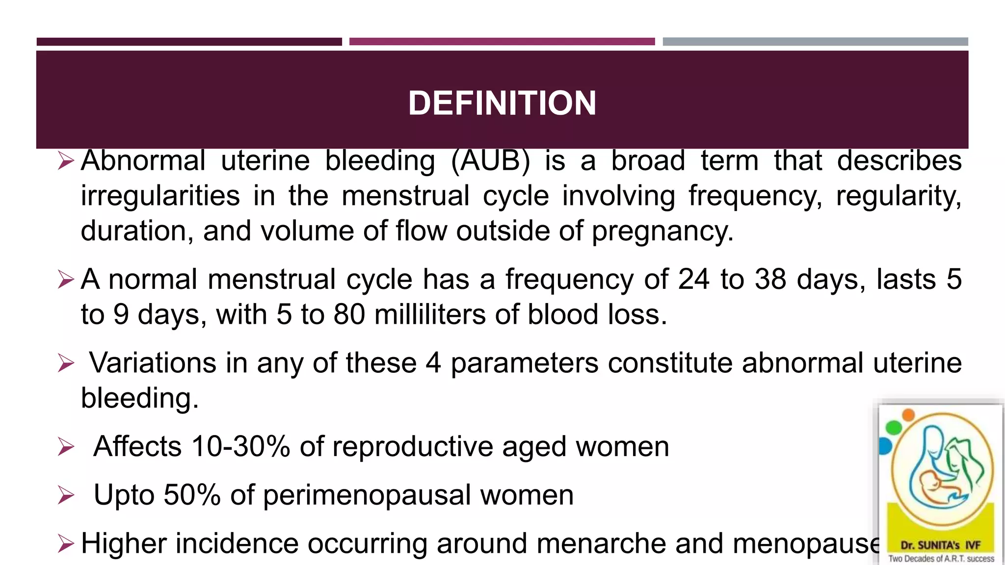 ABNORMAL UTERINE BLEEDING- WHAT IS NEW ? | PPT