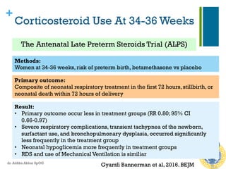 Antenatal Steroid for Preterm Birth | PDF