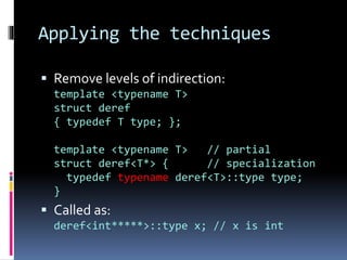 C++ metaprogramming | PPTX