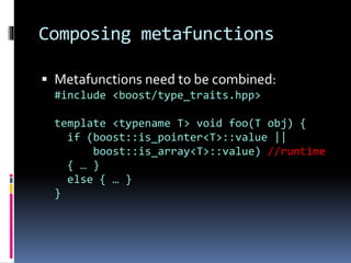 C++ metaprogramming | PPTX