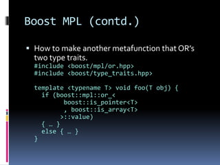 C++ metaprogramming | PPTX