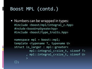 C++ metaprogramming | PPTX