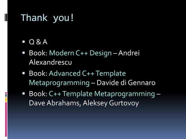 C++ metaprogramming | PPT