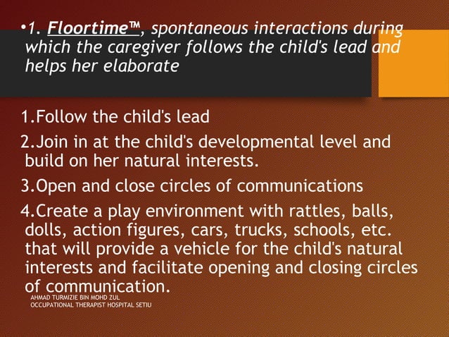 Floortime DIR in Occupational Therapy Management | PPT