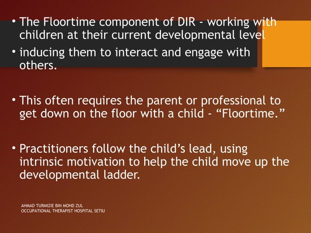 Floortime DIR in Occupational Therapy Management | PPT