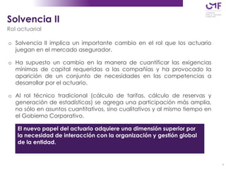El Rol del actuario en Solvencia II | PDF