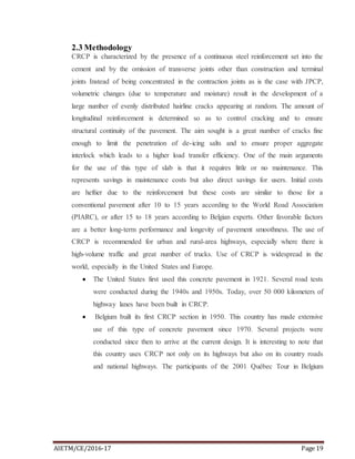 Continuously reinforced concrete pavement seminar report by ...