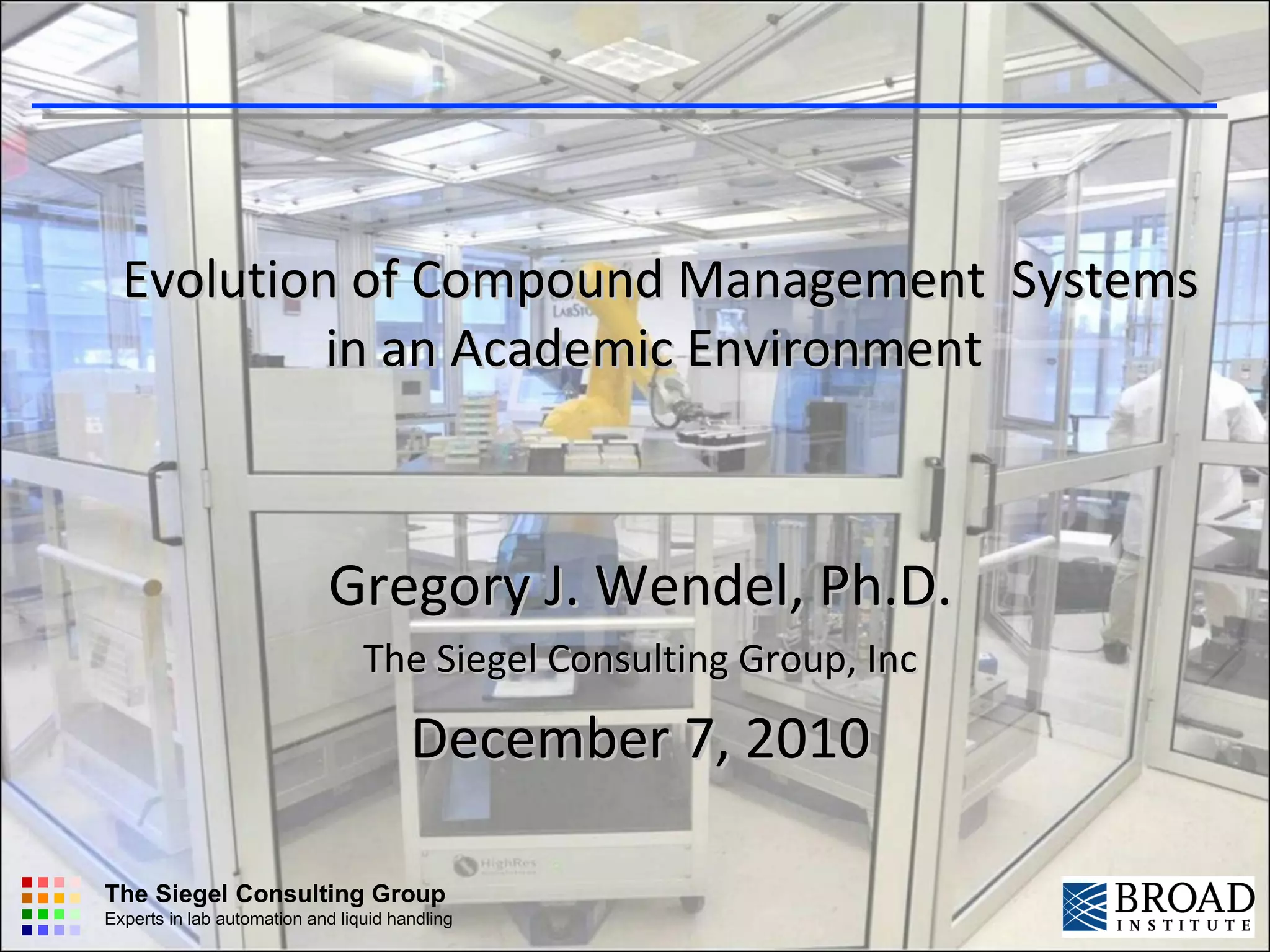 Compound Management Focus 2010 | PPT